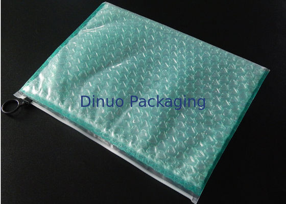 Strong Adhesive Clear Plastic Zipper Bubble Bags With Copperplate Printing