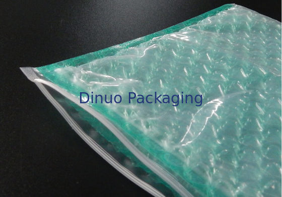 Strong Adhesive Clear Plastic Zipper Bubble Bags With Copperplate Printing