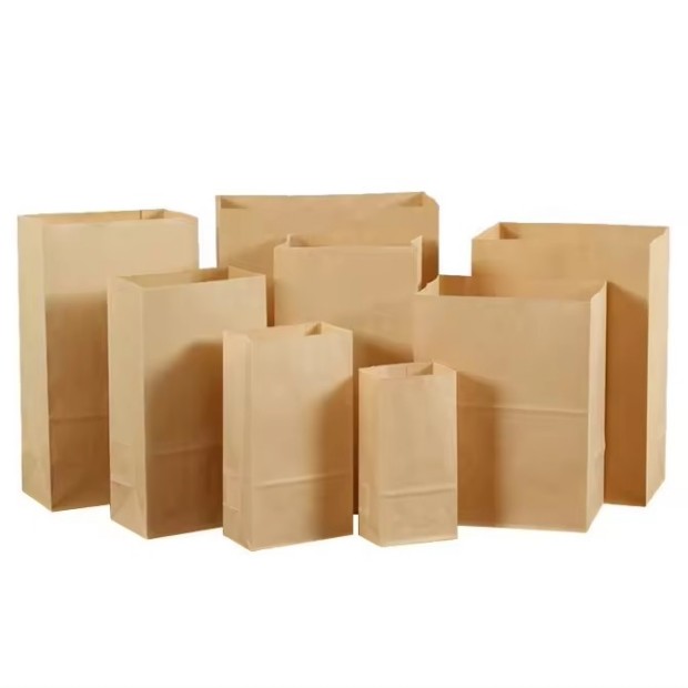 Custom Size Disposable Brown Kraft Paper Bags For Bread, Sandwich Flat ...